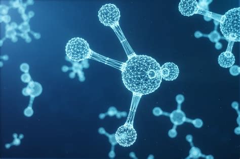 Premium Photo Molecules Atoms Bacground Low Polygoanl Grid Structure Connection Lines And