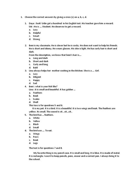 Soal Uas Bahasa Inggris Pdf