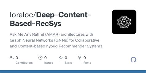 GitHub Loreloc Deep Content Based RecSys Ask Me Any Rating AMAR Architectures With Graph