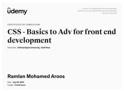 mohamed aroos on linkedin frontenddevelopment udemycertified