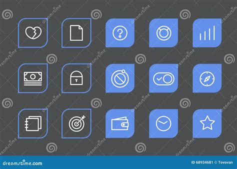 Modern Web And Mobile Application Pictograms Stock Vector Illustration Of Elements Lineart