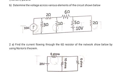 B Determine The Voltage Across Various Elements Of The Circuit Shown Bel