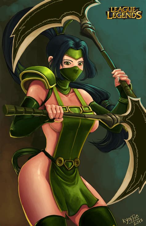 Kyoffie Akali Akali Legacy League Of Legends Girl Apron Breasts Female Focus