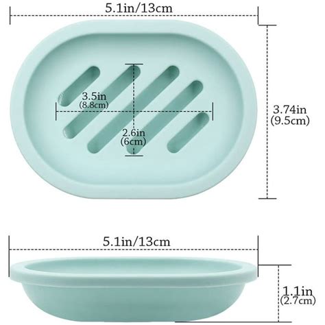 2 Pack Soap Dish With Drain Soap Holder Soap Saver Easy Cleaning