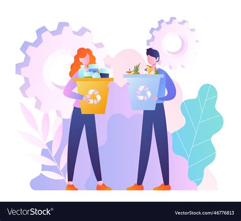 Garbage Sorting Concept Royalty Free Vector Image