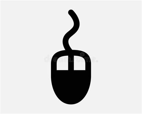 Wired Mouse Wire Cursor Computer Equipment Hardware Icon Symbol Sign Cable Navigation Scroll