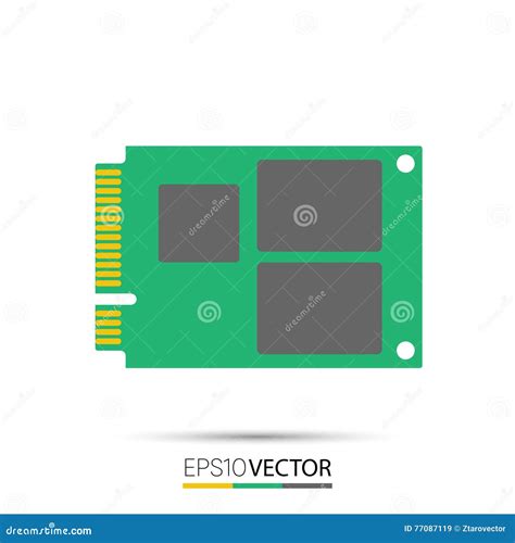 MSATA Solid State Drive Stock Vector Illustration Of Disk 77087119