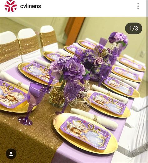 Sofia The First Birthday Party Table Setting And Decor Princess Sofia