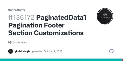 PaginatedDataTable Pagination Footer Section Customizations Issue