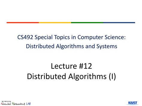 PPT Lecture 12 Distributed Algorithms I PowerPoint Presentation