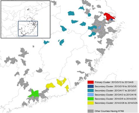Temporal Spatial Clustering Of Human H7n9 Cases Detected By Satscan Download Scientific Diagram