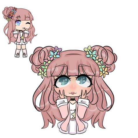 Cute Pink Hair Front Facing Gacha Cute Pink Pink Hair Front Hair Styles