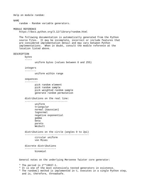 Random Module Pdf Normal Distribution Standard Deviation
