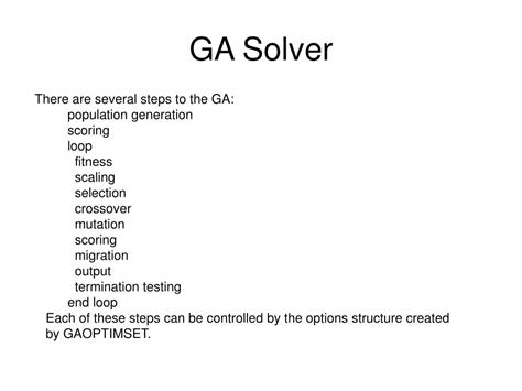 Ppt Ga Solver En Matlab Powerpoint Presentation Free Download Id