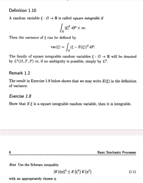 solved a random variable ξ Ω→r is called square integrable