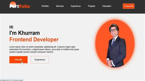 Create Simple Personal Portfolio Website With Html And Css Step By Step Tutorial Youtube