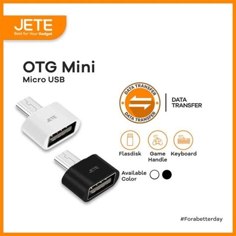 Jual Jete Mini Otg Adapter Konverter Usb Female To Micro Usb Type C Male100 Original Shopee