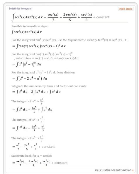 Trig Integration Substitution R Learnmath