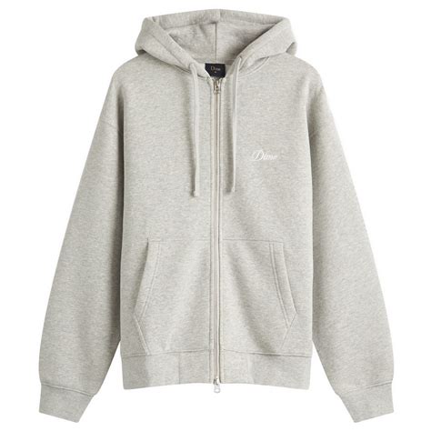 Dime Cursive Small Logo Zip Hoodie Heather Gray End Gb