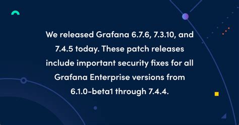 grafana 6 7 6 7 3 10 and 7 4 5 released with important security fixes
