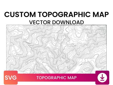 Custom Topographic Map Of A Place Of Your Choice Contour Line Map Multi Layer Svg File