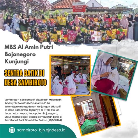 Mbs Al Amin Putri Bojonegoro Kunjungi Sentra Batik Di Desa Sambiroto