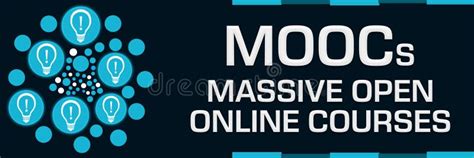 Moocs Massive Open Online Courses Blue Dots Circular Bulbs Left Stock Illustration