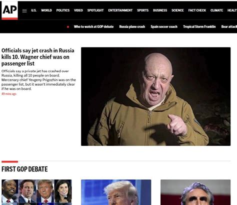 تیتر رسانه‌های مطرح جهان از مرگ رئیس واگنر تصاویر خبرآنلاین