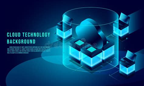 Cloud Data Storage 3d Isometric Infographic Illustration Landing Page