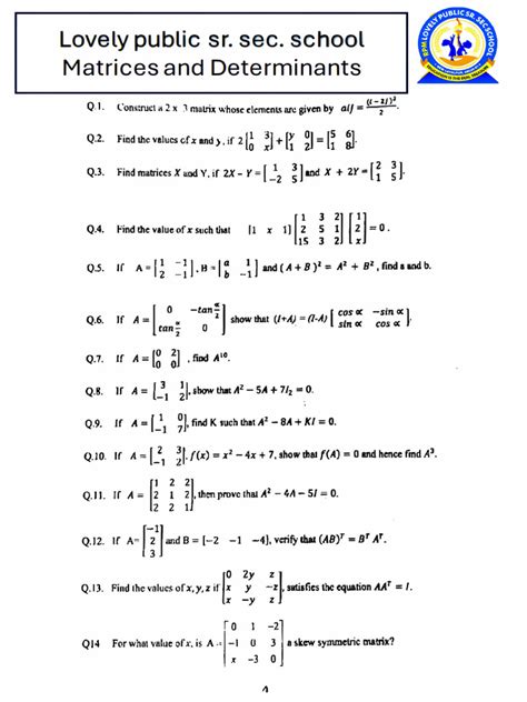 Matrix And Det Pdf Matrix Mathematics Linear Algebra