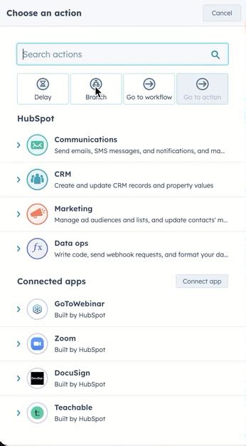 use branches in workflows