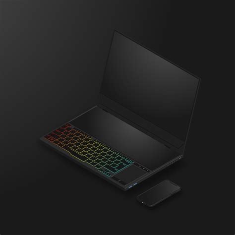 Premium Vector Gaming Laptop With Dual Screen And Smartphone