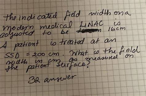 Solved The Indicated Field Width On A Moderr Medical ∠nac Is