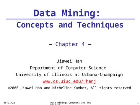 Ppt Chapter 4 Data Mining Concepts And Techniques 2nd Ed Slides Han