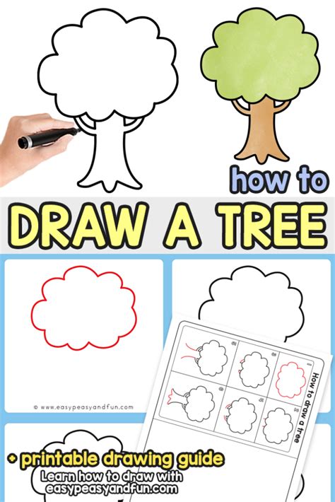 How To Draw A Tree Step By Step Drawing Tutorial Easy Peasy And Fun