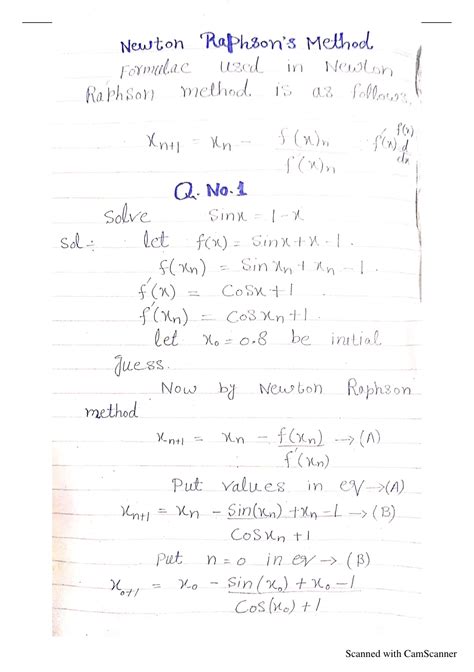 Mathematics Newton Raphson Method Mathematics Stuvia Us