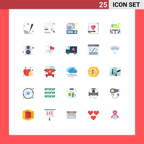 25 Flat Color Concept For Websites Mobile And Apps Pen Card Report Color Keyboard Editable