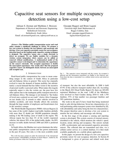 Pdf Capacitive Seat Sensors For Multiple Occupancy Detection Using A