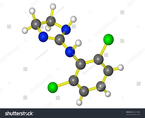 Ball Stick Molecular Model Clonidine Stock Illustration 48615880 Shutterstock