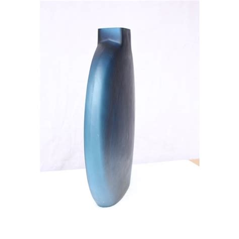 Blue Glass Round Vase Chairish
