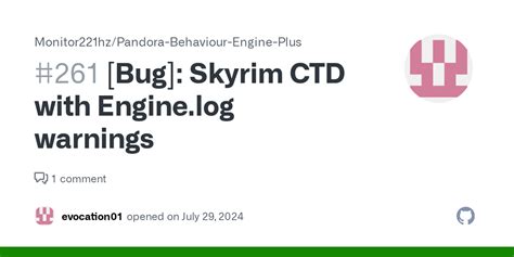 Bug Skyrim Ctd With Enginelog Warnings · Issue 261 · Monitor221hzpandora Behaviour Engine