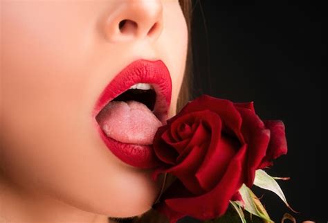 Premium Photo Lips With Lipstick Closeup Beautiful Woman Lips With