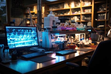 Premium Photo Scientists Manipulate Dna In Genetics Laboratory Generative Ia