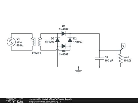 Model Of Labs Power Supply Circuitlab