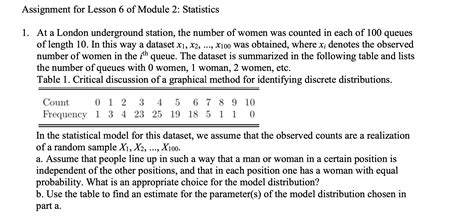 Solved Assignment For Lesson 6 Of Module 2 Statistics 1 At Chegg Com