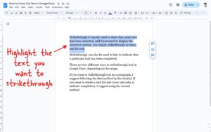 How To Cross Out Text In Google Docs Strikethrough