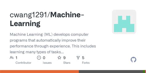Github Cwang1291machine Learning Machine Learning Ml Develops Computer Programs That