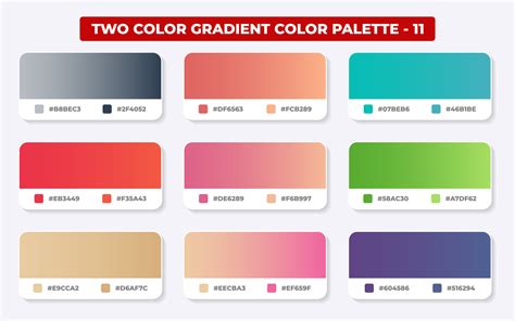 Gradient Color Palette With Color Codes In Rgb Or Hex Catalog Trendy