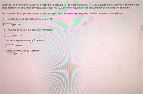 solved suppose the own price elasticity of demand for good x is 3