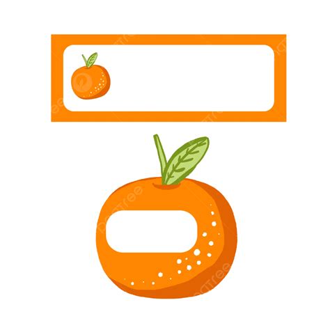 귀여운 오렌지 과일 텍스트 상자 이름표 레이블 벡터 주황색 텍스트 상자 이름표 Png 일러스트 및 벡터 에 대한 무료